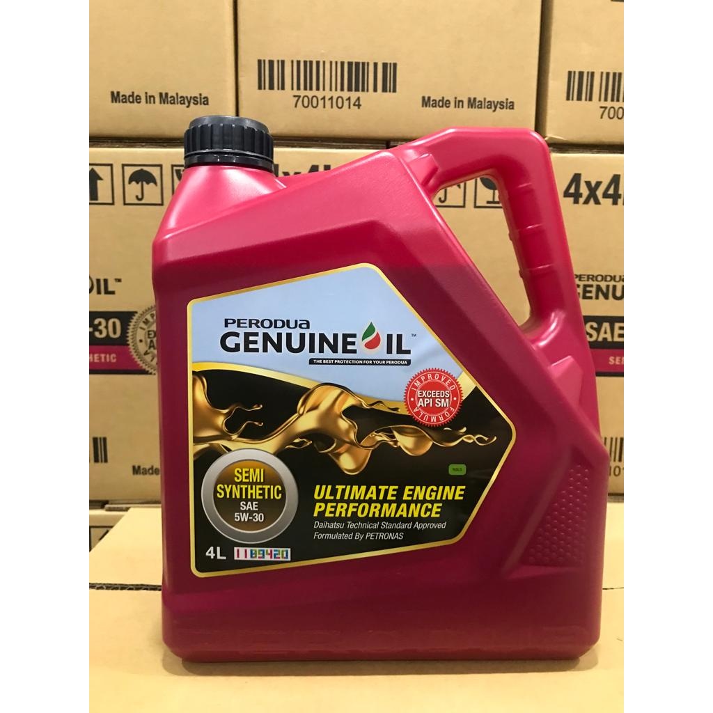 Perodua Engine Oil 5W30 Semi Synthetic 4L – Myvi Viva Kelisa Alza Lagi ...