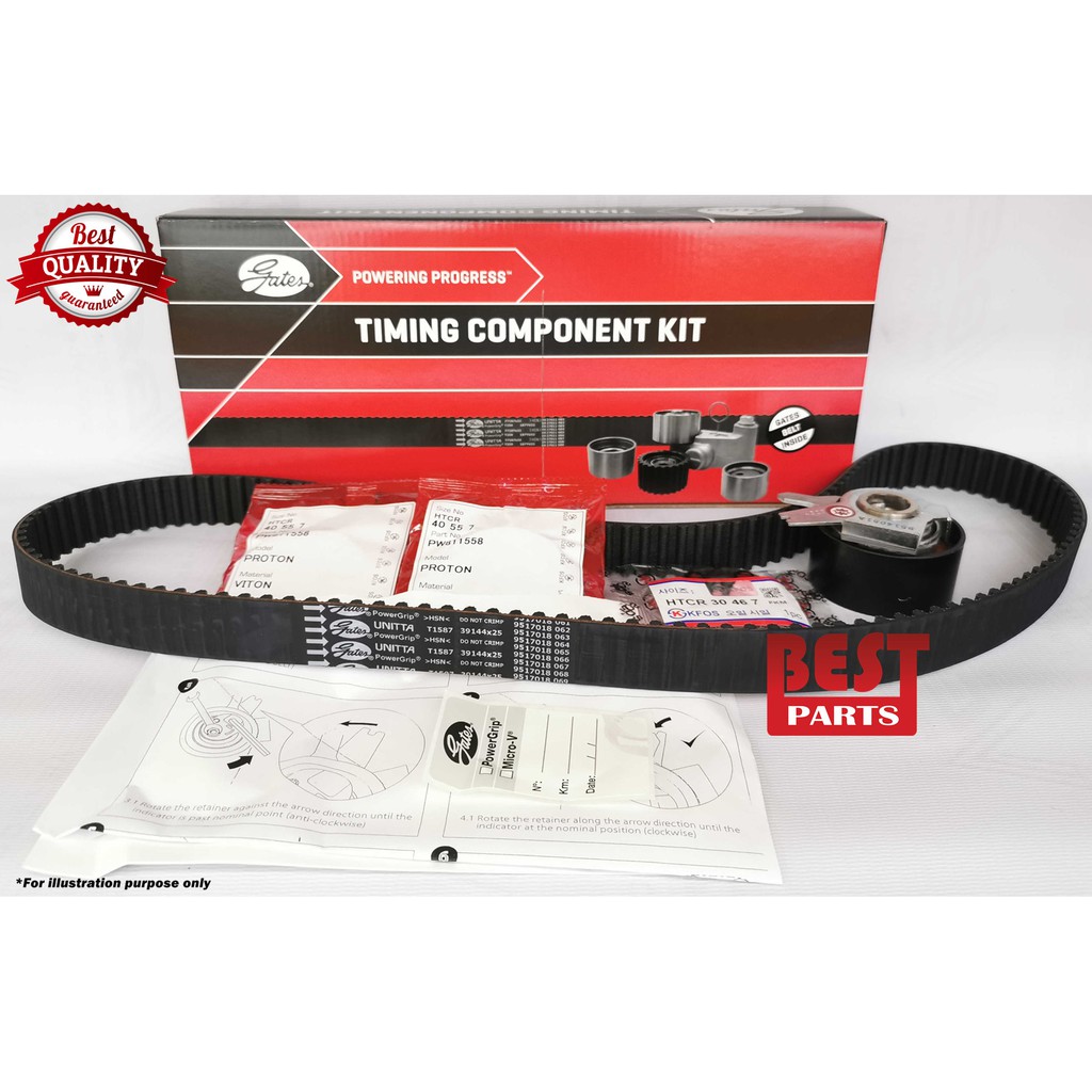 Gates Timing Belt Kit Set Timing Kit KFOS VITON Seal Proton Saga FLX ...