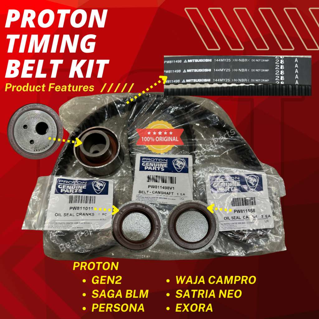 Proton Original Timing Belt Kit Set Proton Gen2 Persona Saga BLM Satria ...