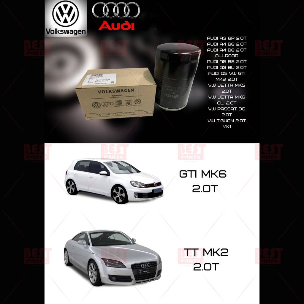(100%ORI)VOLKSWAGEN/AUDI OIL FILTER Audi A3/A4/ A5/Q3/VW GTI Mk5 2.0T VW GTI Mk6 2.0T VW Jetta 2 ...
