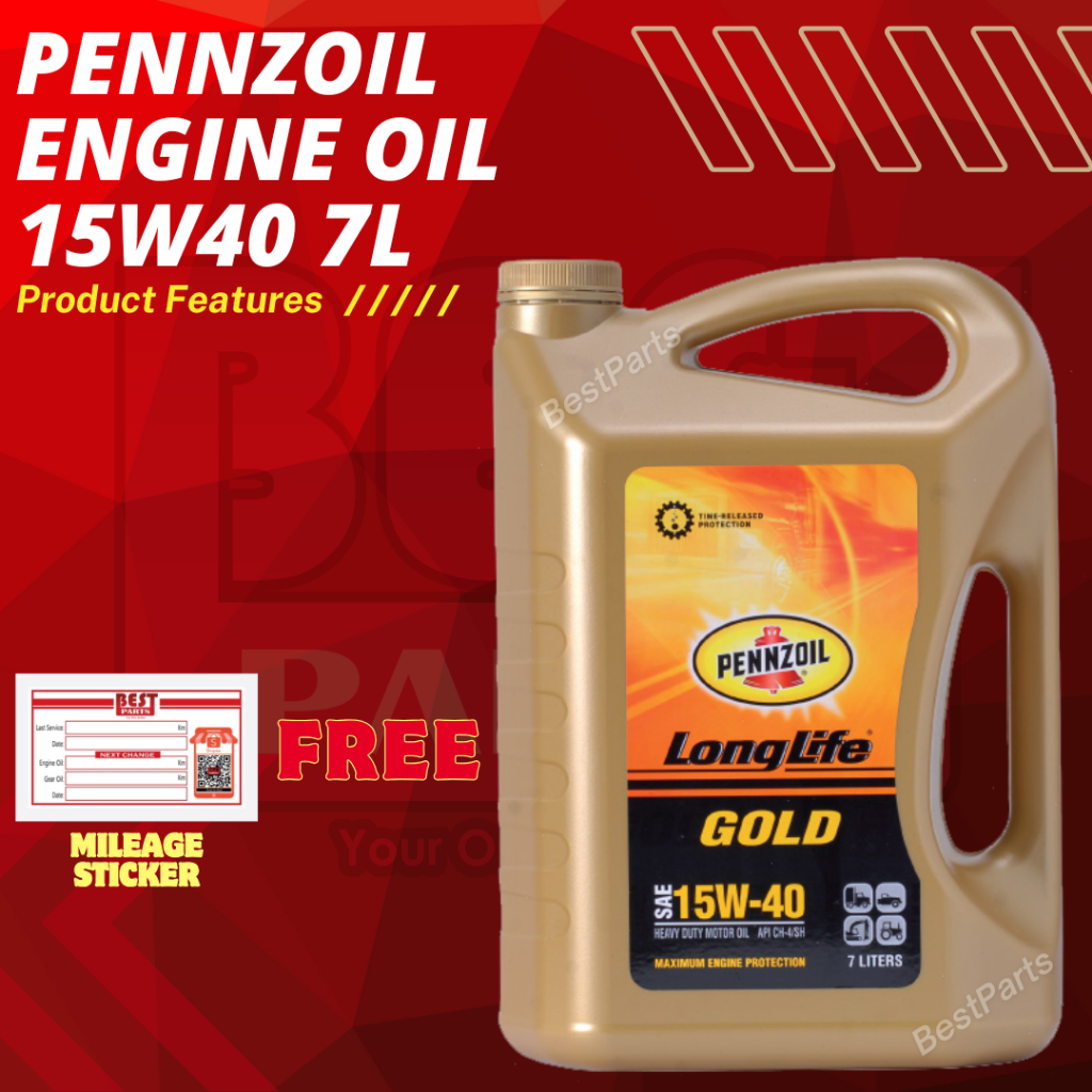 Pennzoil Gold SAE 15W-40 15W40 Toyota Hilux Innova Fortuner Hiace Van ...