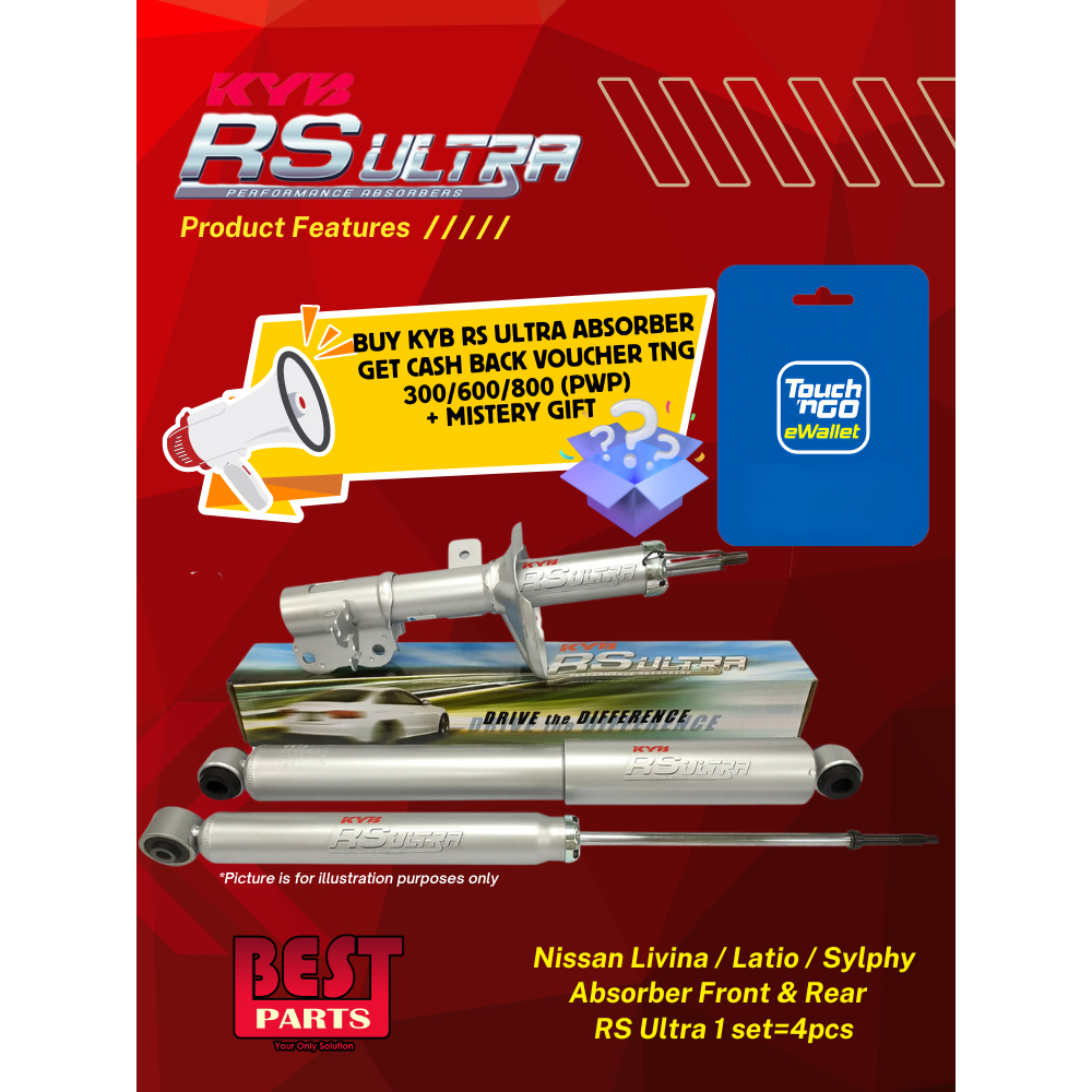 Kayaba Rs Ultra Absorber Front & Rear Nissan Livina Latio Sylphy Heavy Duty 1 Set=4pcs - vbest ...