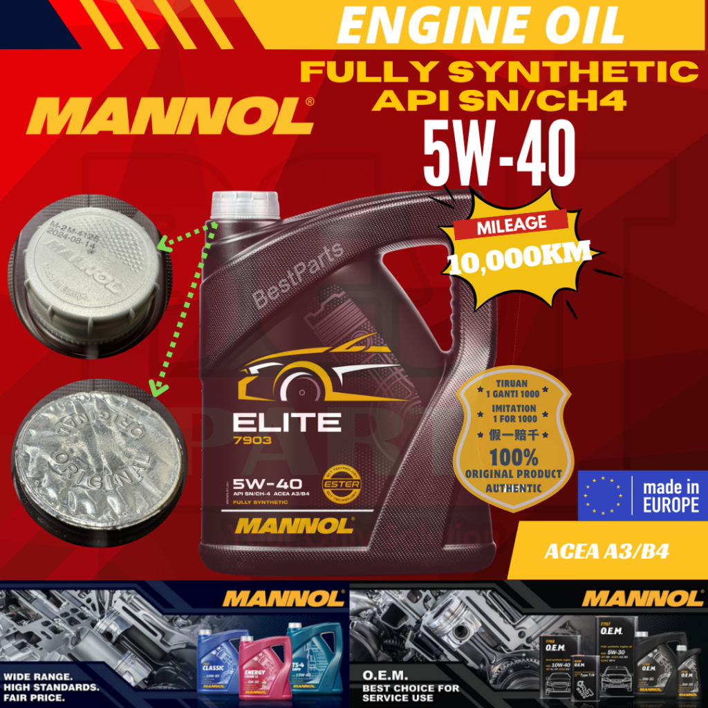 MN7903-4 MANNOL Elite + ESTER SAE 5W40 Fully Synthetic Engine Oil ...